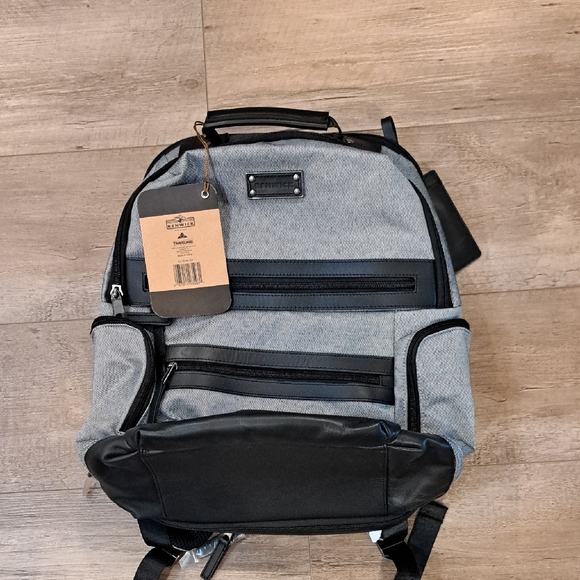 Renwick | Bags | Renwick Gray And Black Mens Travel Backpack W Name Tag ...